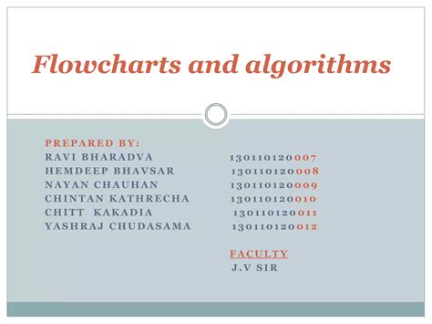 flowcharts and algorithms ppt