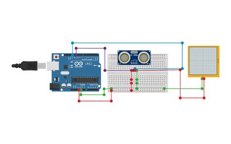 Circuit Design Ultrasonicsensor Tinkercad