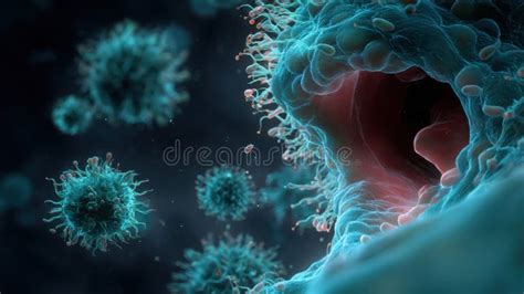 Detailed Representation Of Cold Germs Entering The Mouth At A