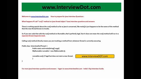 what happens if you call run method on java thread object interview