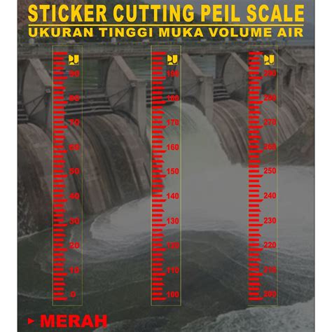 Jual Sticker Cutting Peil Scale Alat Ukur Tinggi Muka Air Lebar 12 Cm