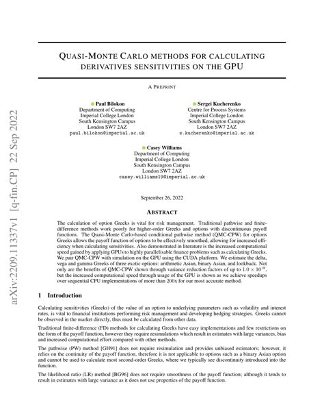 Pdf Quasi Monte Carlo Methods For Calculating Derivatives