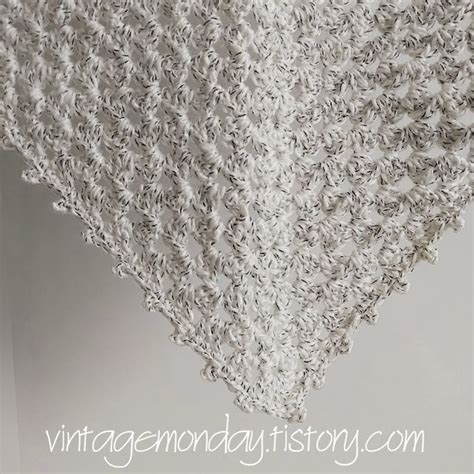 코바늘도안 봄스카프 그래니스퀘어 삼각숄 피코뜨기코바늘엣징 Lace Shorts Lace Knitting