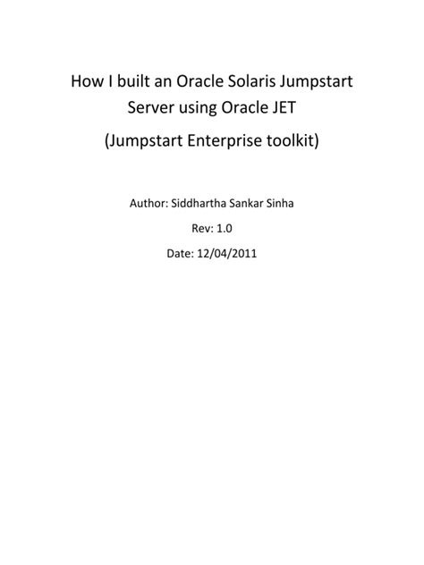 How To Build A Oracle Solaris Jumpstart Server Pdf File System