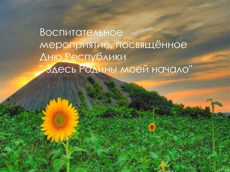 Воспитательное мероприятие, посвящённое Дню Республики "Здесь Родины ...
