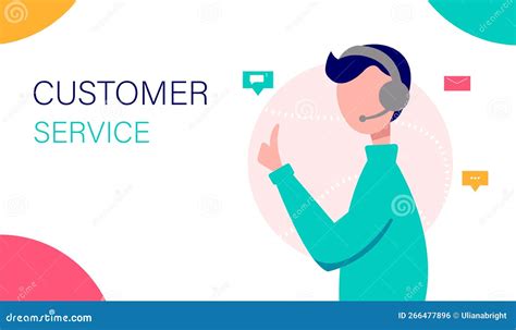 Customer Service Landing Page Call Center Assistant Man Operator