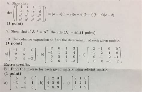 solved show that det [1 1 1 1 a b c d a 2 b 2 c 2 d 2 a 3