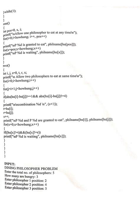 Solution Operating Systems Project Program To Implement Dining