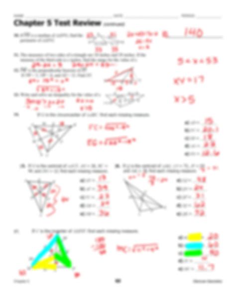 SOLUTION Chapter 5 Practice Test Key Studypool