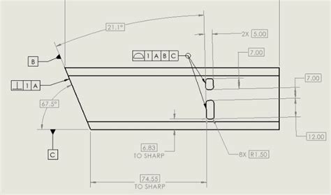 Tolerancing Slots From An Angled Datum Drafting Standards Gdandt And Tolerance Analysis Eng Tips