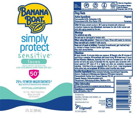 Banana Boat Simply Protect Sensitive Faces Mineral Enriched Sunscreen