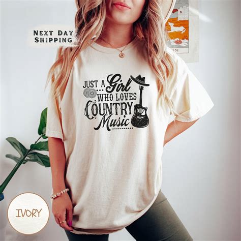 Country Music Tee Comfort Colors Vintage Just A Girl Who Loves Country