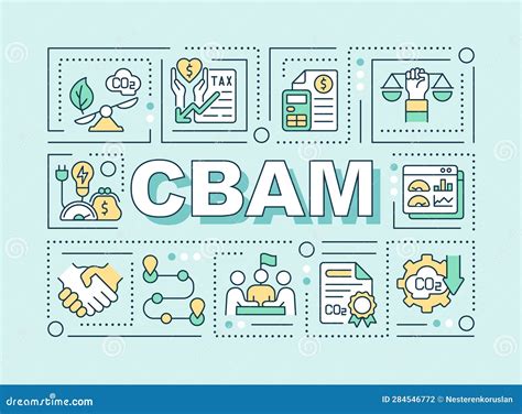 Cbam Text With Icons Concept Stock Vector Illustration Of Environment Line 284546772