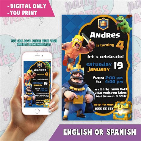 Convite Digital Clash Royale Elo7 Produtos Especiais Artofit