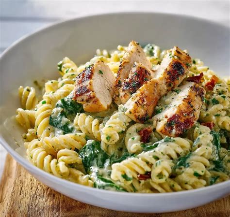Simple Creamy Chicken Pesto Pasta With Spinach Easysweetmeal