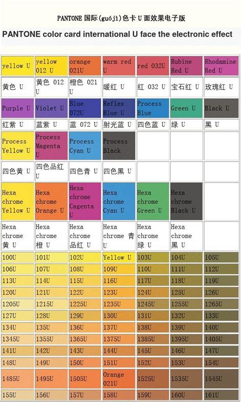 Pantone潘通色号 国际颜色卡 U 面效果电子版 潘通号 潘通色卡 Word文档在线阅读与下载 免费文档