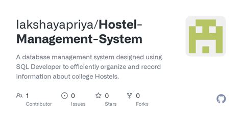GitHub Lakshayapriya Hostel Management System A Database Management System Designed Using SQL