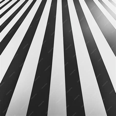 Black And White Striped Floor Pattern Creates Dynamic Visual Effects