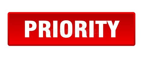 priority button priority square isolated push button stock vector