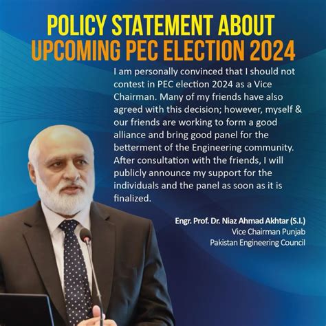 Policy Statement About Upcoming Pec Election 2024 “i Am Personally