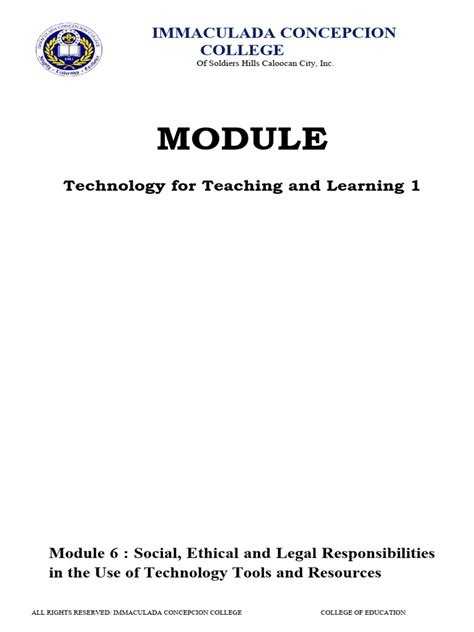 Module 6 Technology In Teaching And Learning 1 Pdf Learning Citizenship