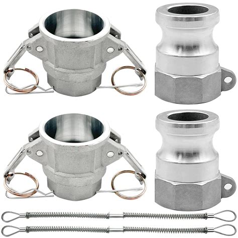 2 Pcs Type A And Type D Aluminum Cam Lock Fittings Cam Groove Fitting Camlock