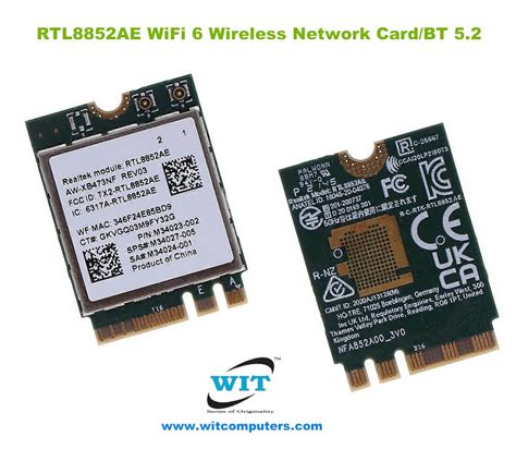 Realtek RTL8852AE RTL8852 AW XB473NF WIFI 6 2 4G 5g 802 11AC AX Wireless WiFi Module RTL8852AE