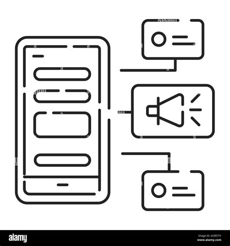 notification configuration black line icon adding push notification