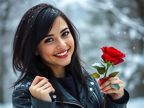 Download Happy Rock Girl Smiling Portrait Royalty Free Stock