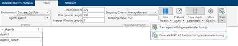 Tune Hyperparameters Using Reinforcement Learning Designer Matlab And Simulink