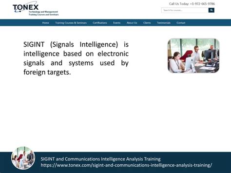 Communications Intelligence Analysis Sigint Training Pptx World