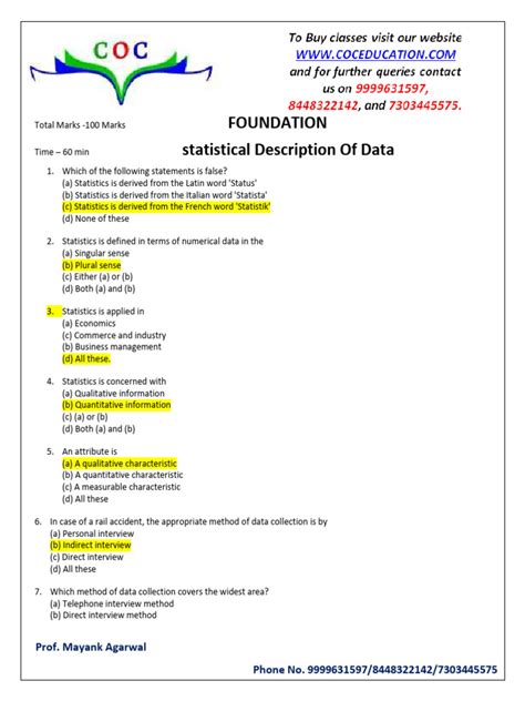 Statistical Description Of Data 1 Pdf Statistics Histogram