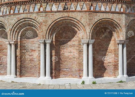 Classical Wall With Columns And Arches Vintage Arcade Background Royalty Free Stock