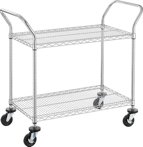 Finnhomy 2 Tier Commercial Grade Rolling Cart Heavy Duty