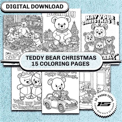 Christmas Teddy Bear Coloring Page 23 Christmas Stocking Coloring