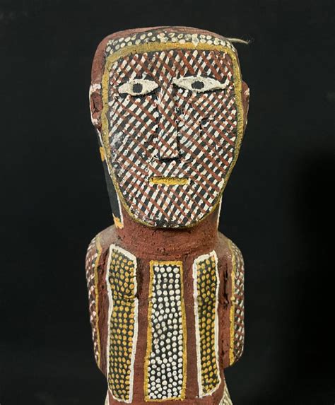 Lot Mokoy Figure With Cross Hatch Design Northern Territory Australia
