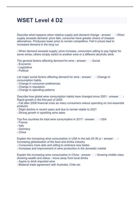 Wset Level 4 D2 Questions With Correct Answers 2023 Wset Stuvia Us