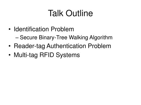 ppt randomized prf tree walking algorithm for secure rfid powerpoint