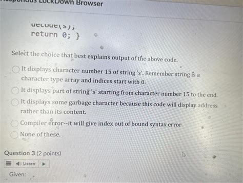 solved question 2 1 point include 〈stdio h〉 void decode