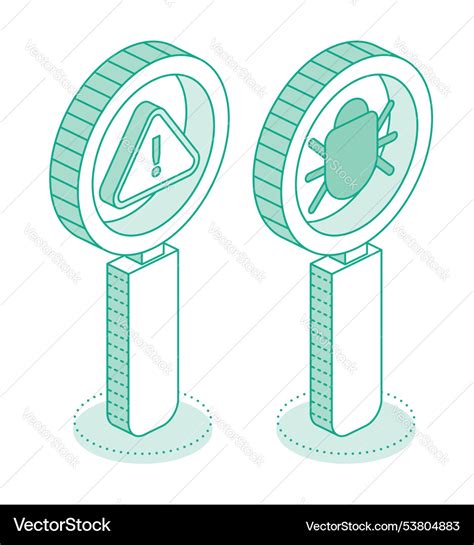 debugging magnifying glass with bug royalty free vector