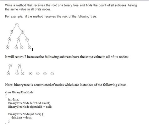 solved write a method that receives the root of a binary