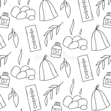 Seamless Pattern With Bath Elements In Doodle Style Vector Illustration Stock Vector