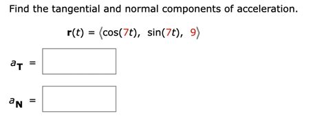 Solved Find The Tangential And Normal Components Of
