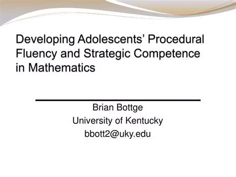 Ppt Developing Adolescents Procedural Fluency And Strategic
