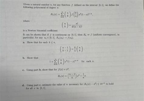 Solved Given A Natural Number N For Any Function F Defined Chegg Com