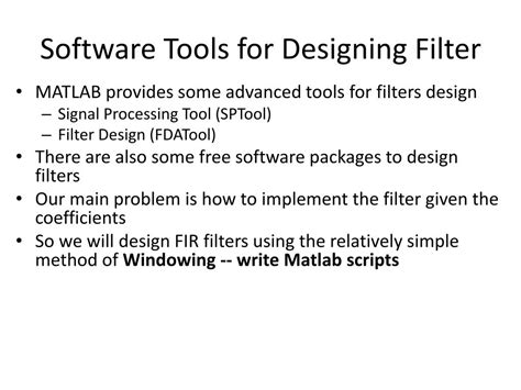 Ppt Fir Filter Design And Implementation Powerpoint Presentation Id