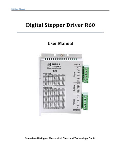 Microstep Driver R60 Pdf Electric Motor Power Supply
