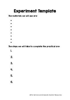 Science Investigation And Experiment Template TPT