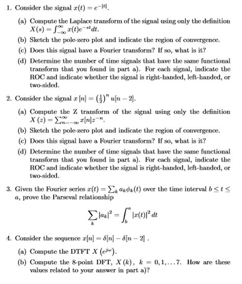 Solved Consider The Signal X T E T Compute The Chegg Com