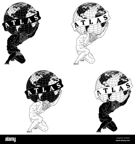 Vector Design Of Titan Atlas Holding The Planet Earth Greek Mythology